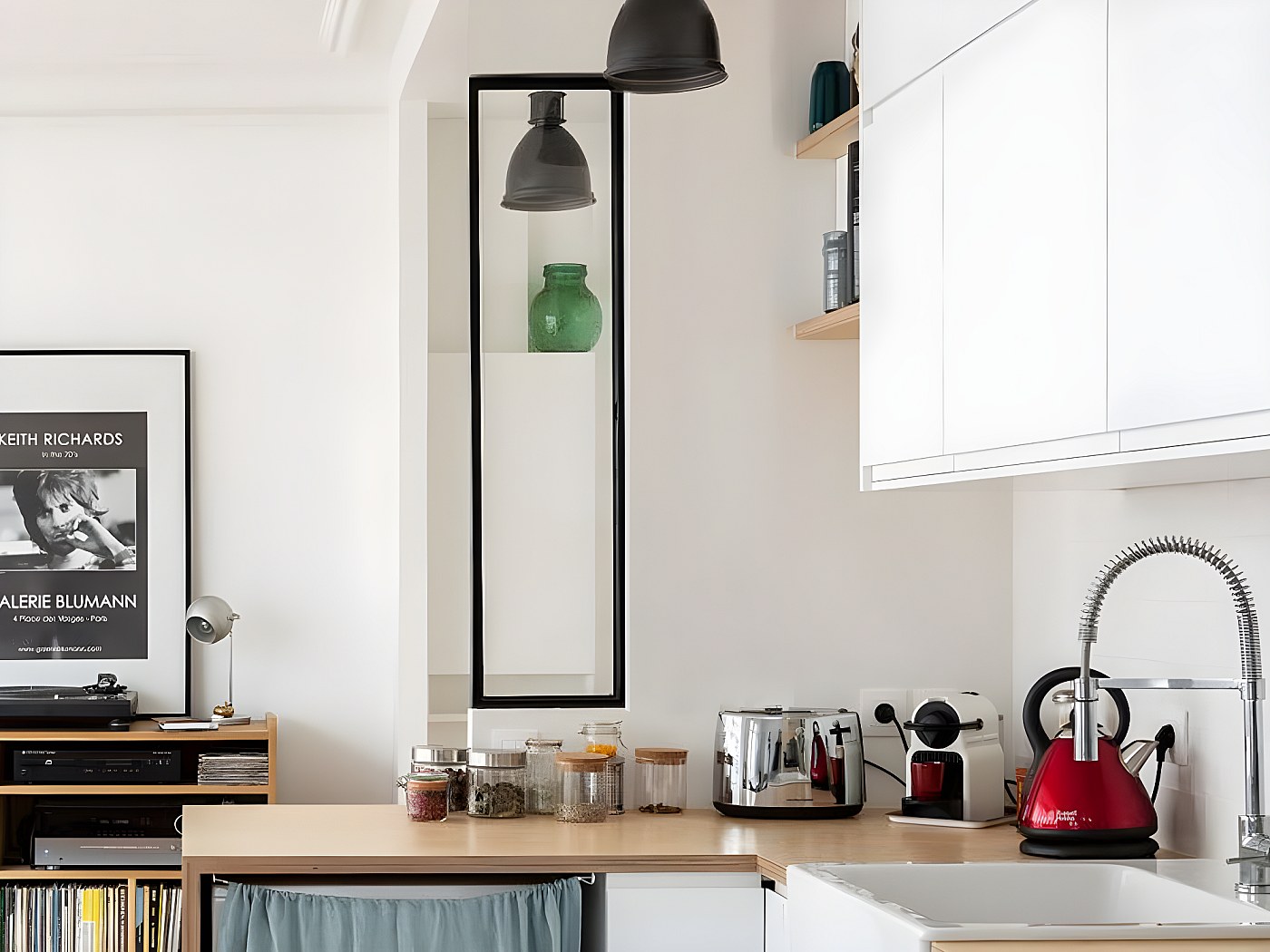 Vetrata atelier 30 x 105 cm in Alluminio termolaccato Nero BAYVIEW