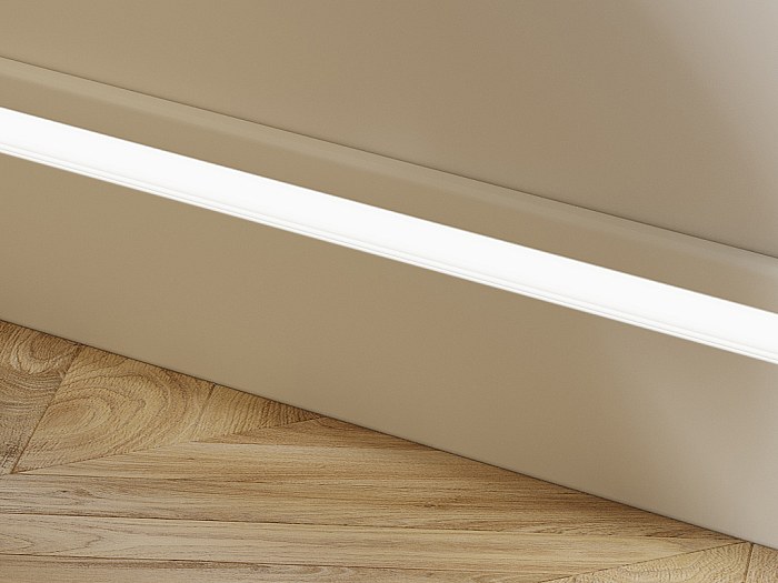 Set van 3 plinten van polystyreen L290 x H12 cm wit ATENO