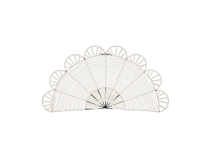 Déco murale Eventail en métal et rotin 75 x 40 cm