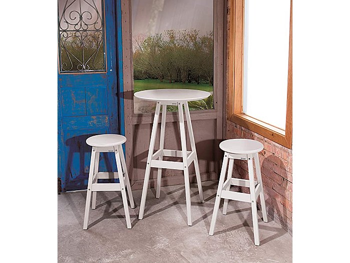 Table Haute Ronde en Bois Blanc Tramontina - Venprodin