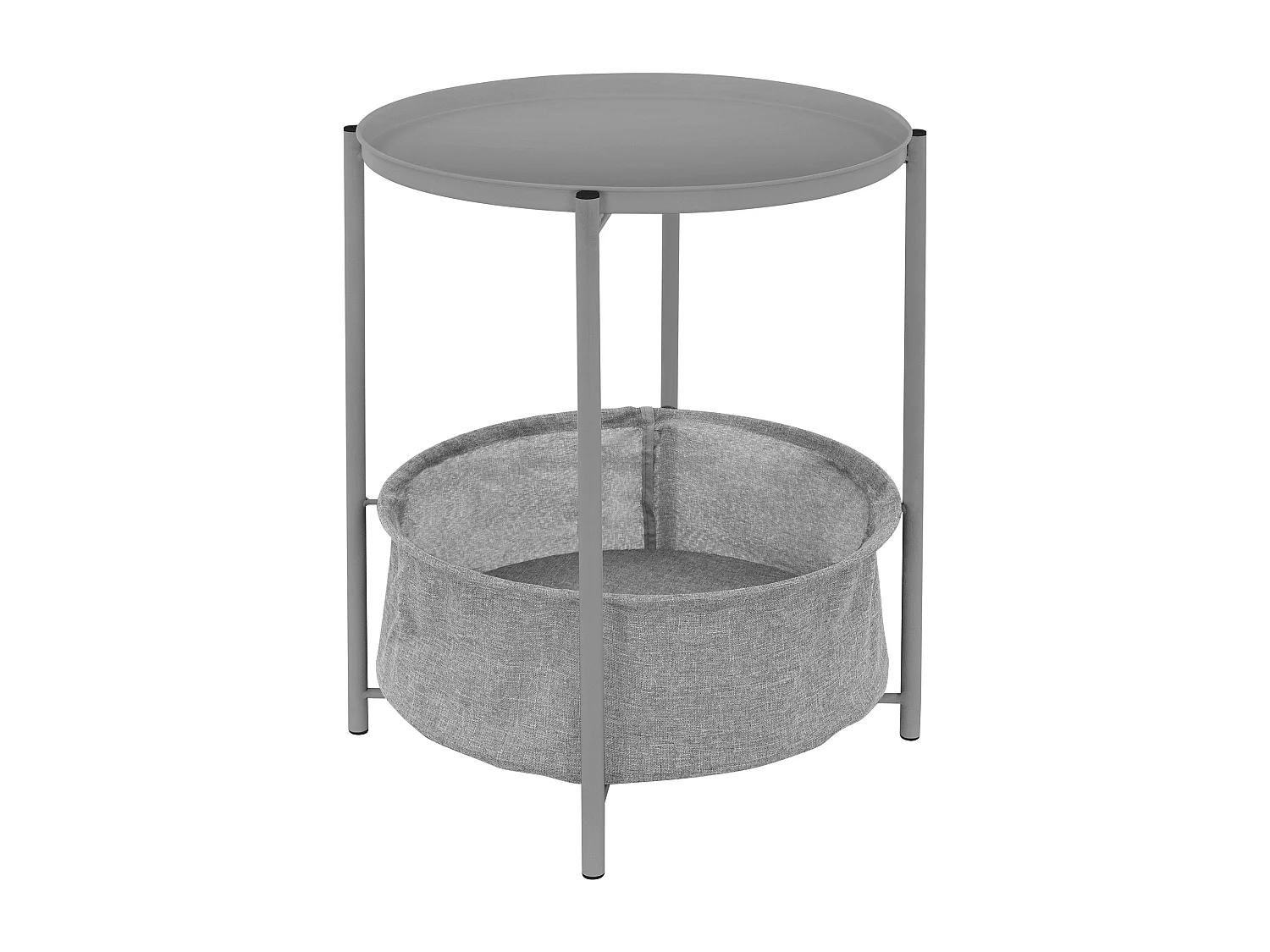 Table d'appoint avec panier Table basse Table de salon Métal Ø 43cm