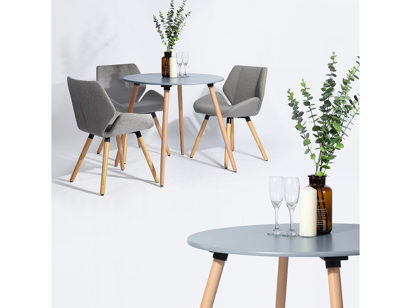 URBAN MEUBLE Table de Salle à Manger Ronde Table de Cuisine Scandinave ...