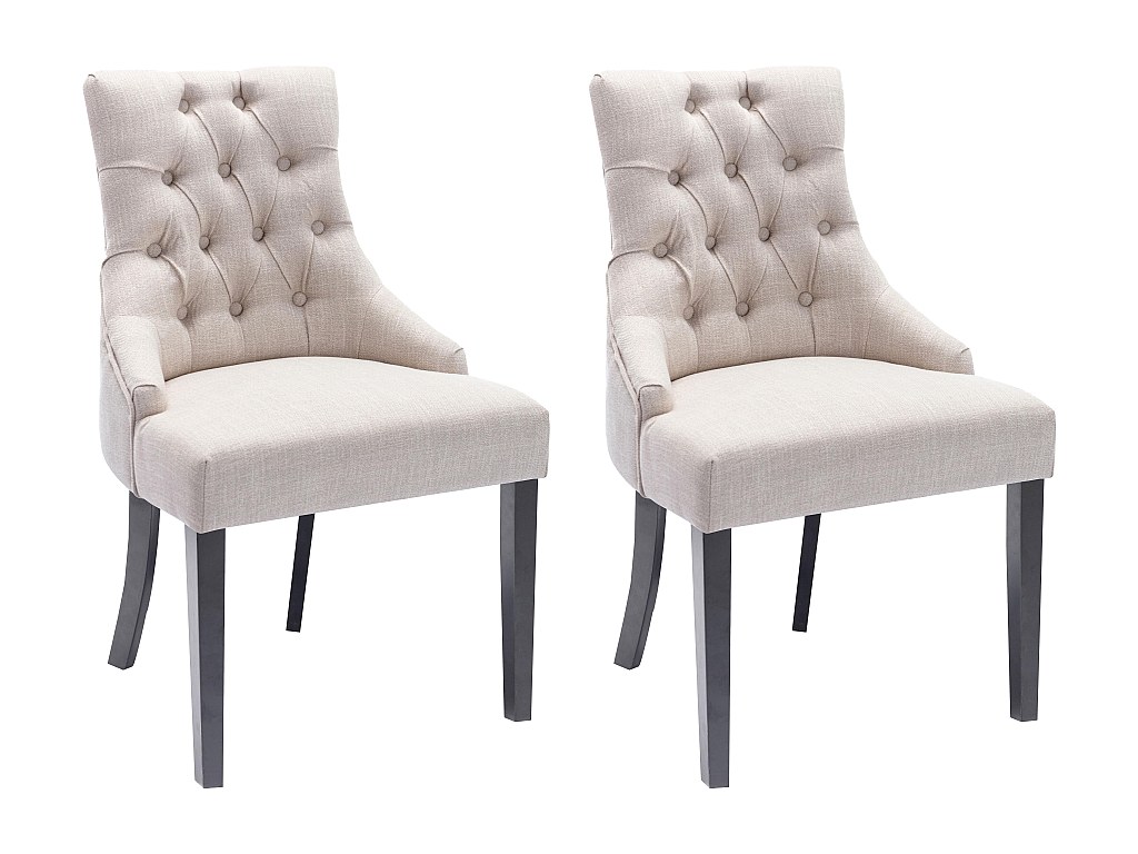 Stoel stof crèmekleurig