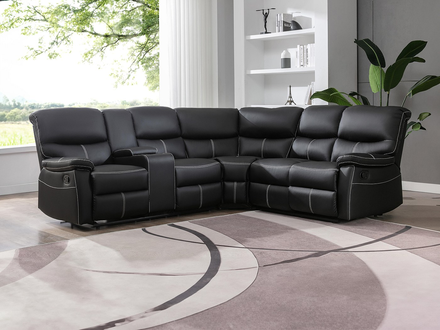 Eck-Relaxsofa - Kunstleder - Schwarz - CANBY jetzt günstig und bequem ...