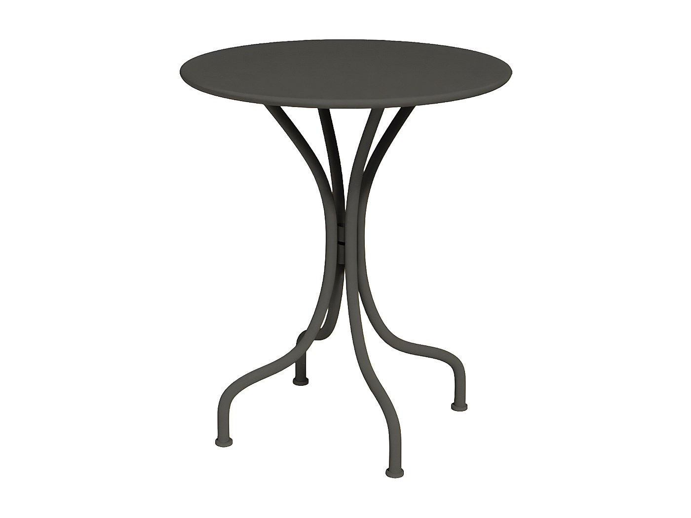 Table ronde de jardin en métal - D.60cm - Gris anthracite - MIRMANDE de ...