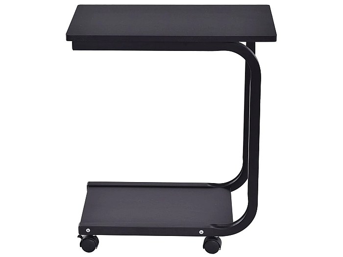 Table d'appoint avec 4 roues roulantes à 360° 2 tablettes de rangement ...