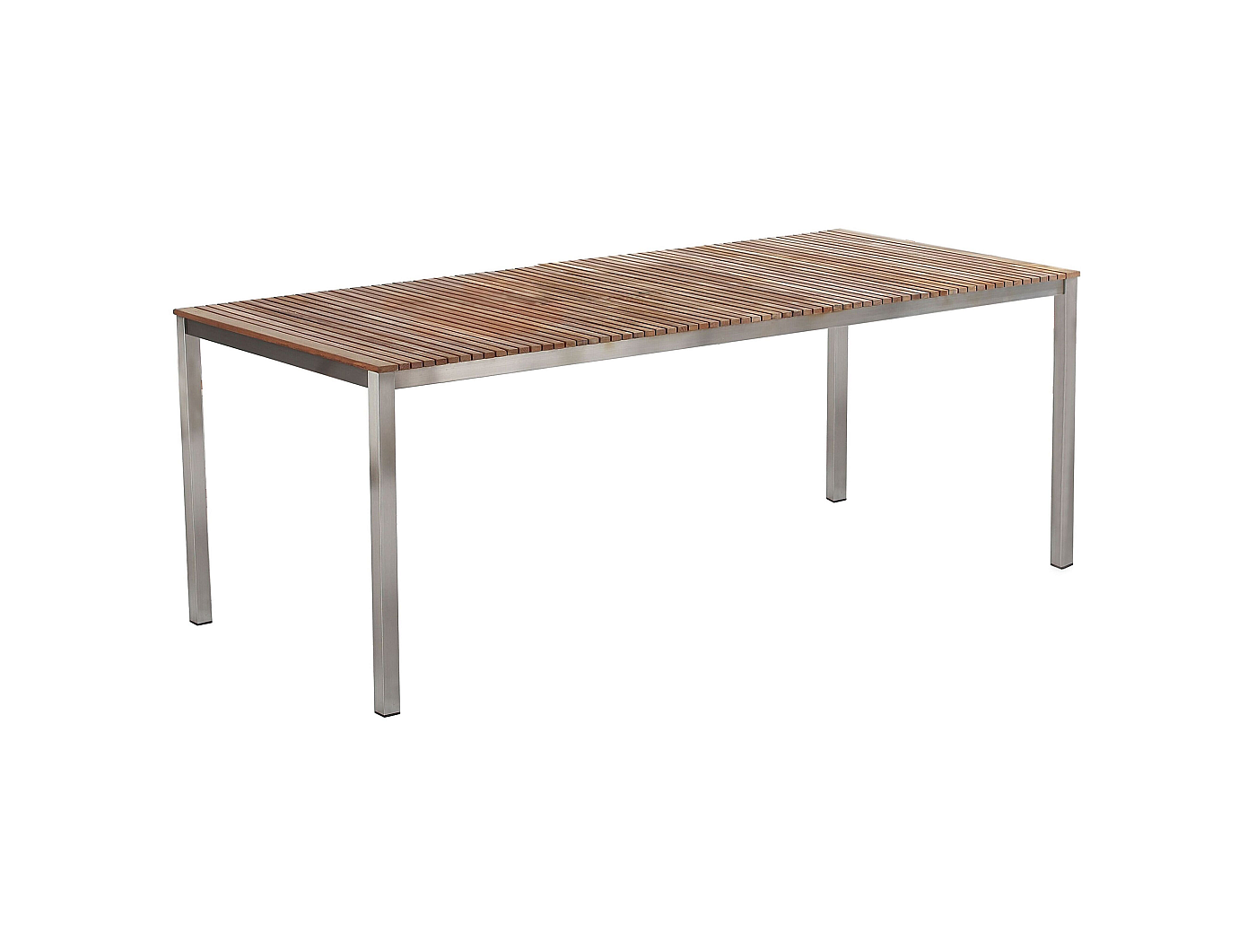 Table de jardin en acier inox et plateau teck 200 cm VIAREGGIO
