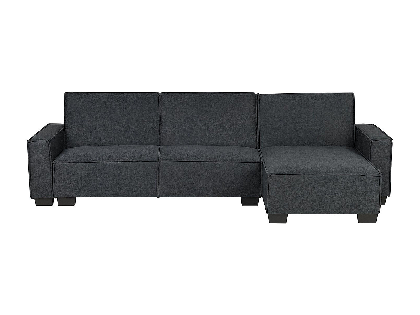 Canapé angle à gauche 3 places convertible en tissu gris graphite ROMEDAL