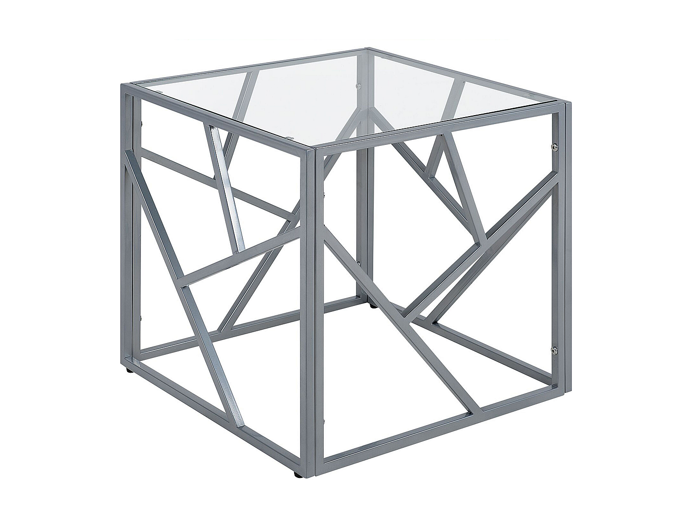 Table appoint argenté en verre ORLAND