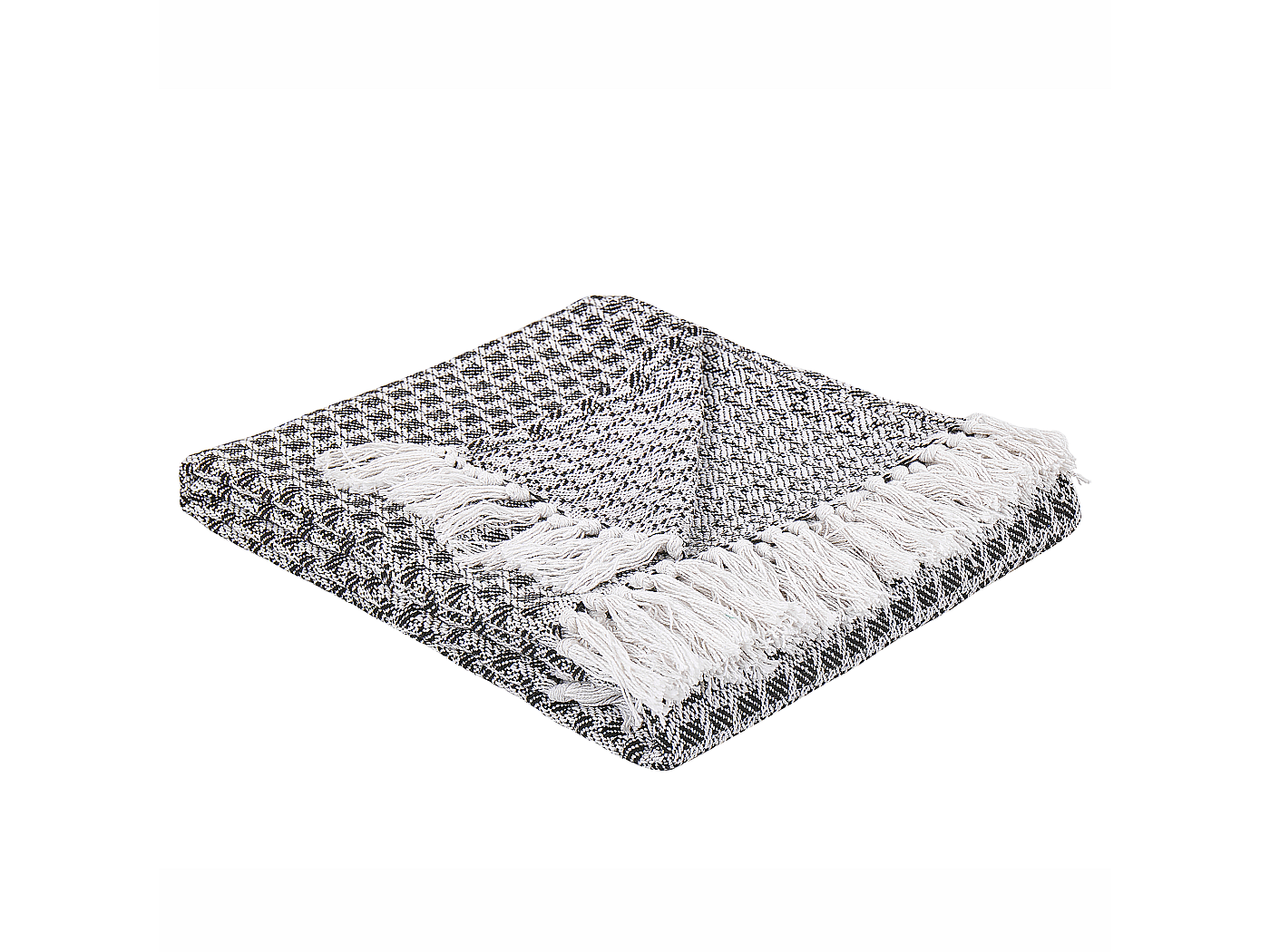 Plaid noir et blanc 130 x 160 cm KIRAMAN