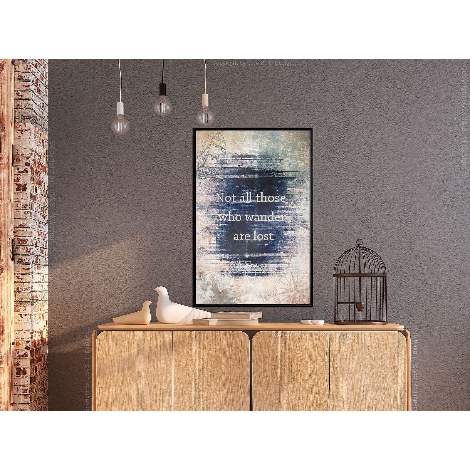 Tableau cadre Perdu je - 40 x 60 cm