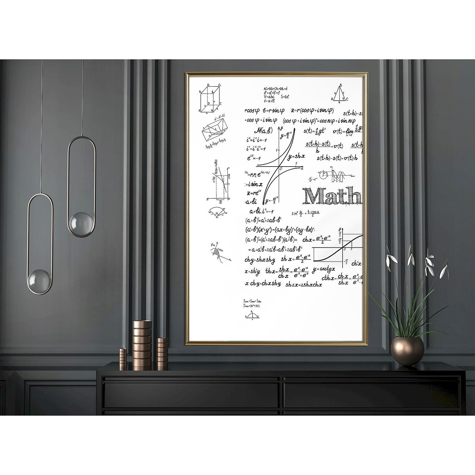 Tableau cadre Formules mathématiques - 20 x 30 cm