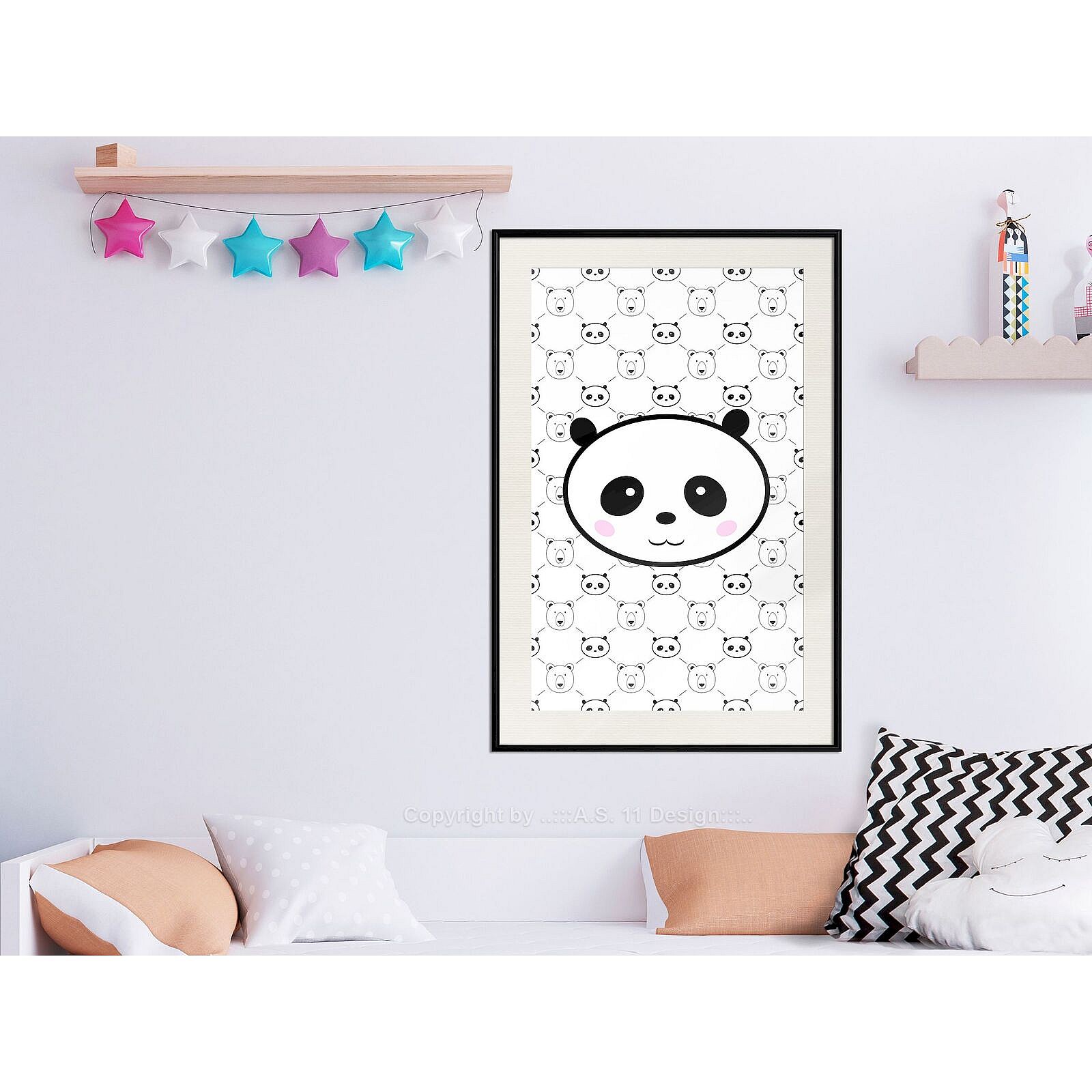Tableau cadre Panda et amis - 40 x 60 cm