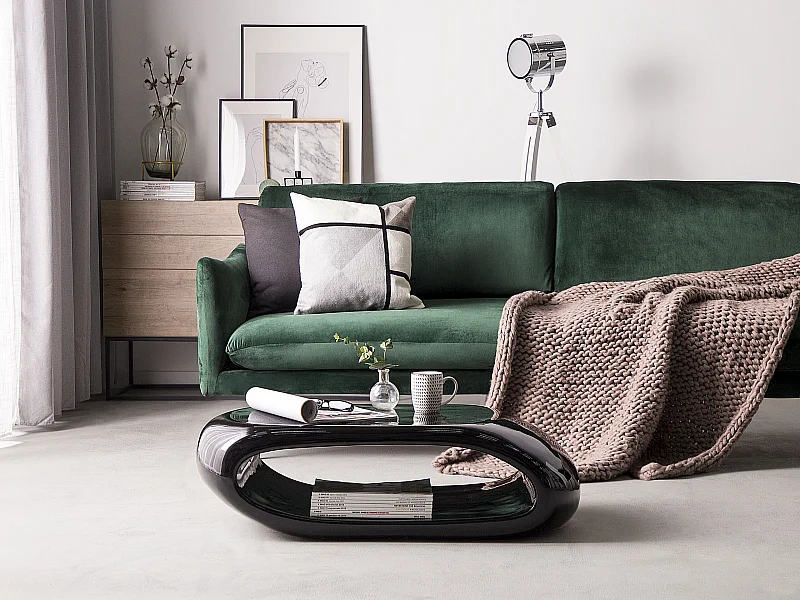 Couchtisch schwarz oval NESSUS