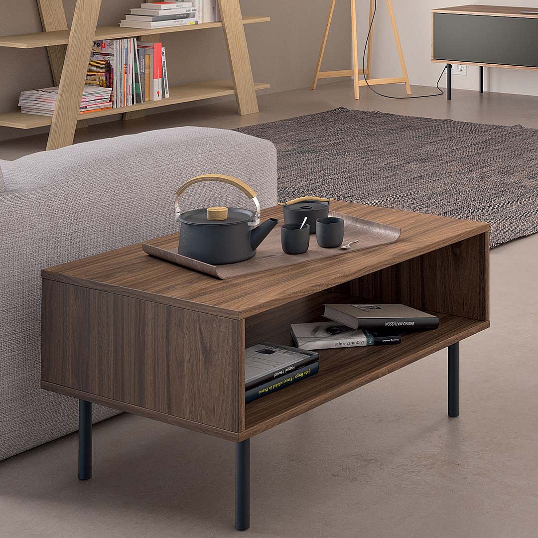 Table basse AMPERE - noyer - TEMAHOME