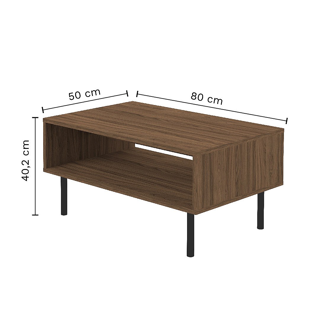 Table basse AMPERE - noyer - TEMAHOME