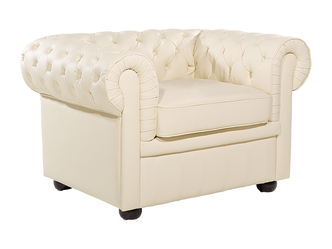 Poltrona vintage in pelle beige CHESTERFIELD