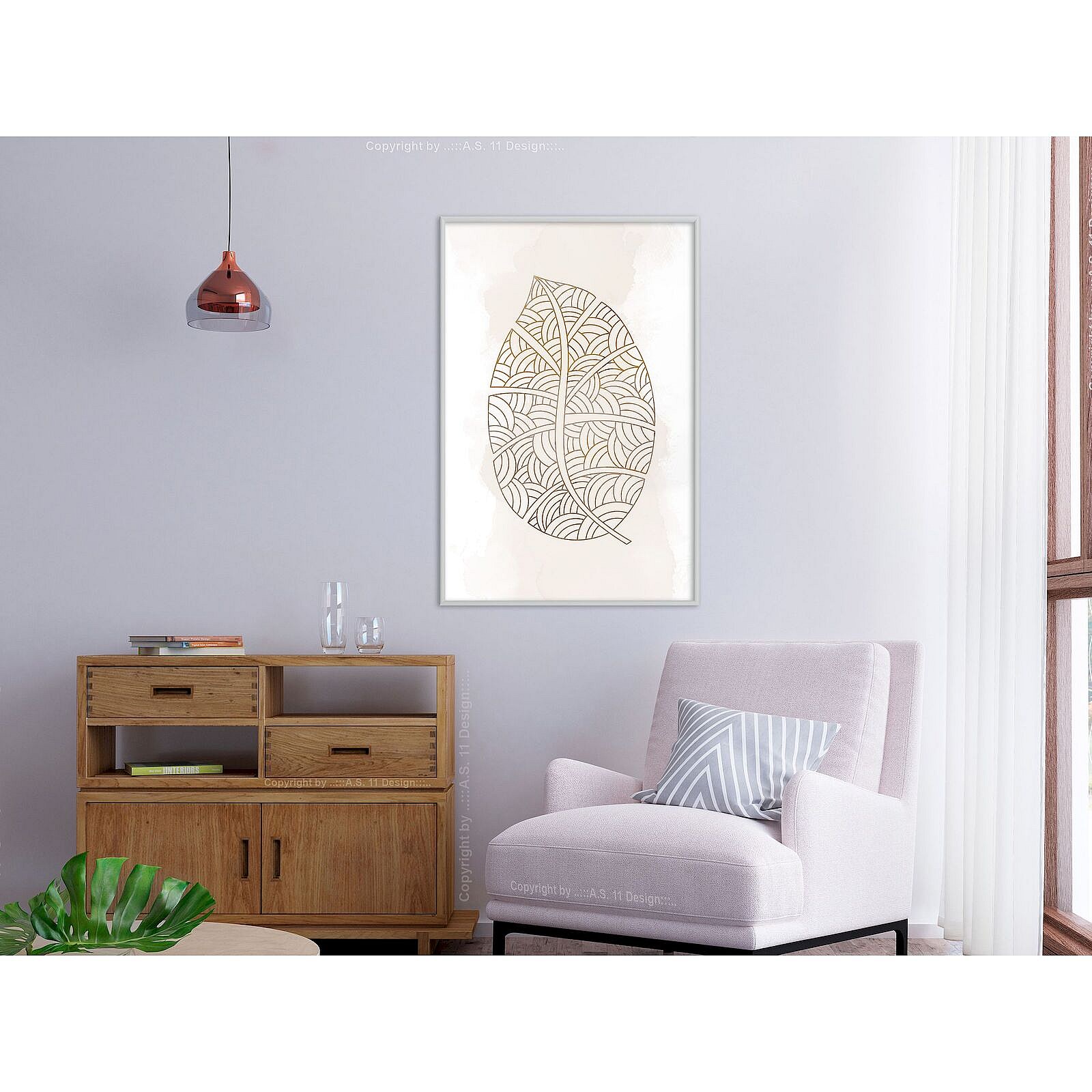 Tableau cadre Veines de feuilles - 20 x 30 cm