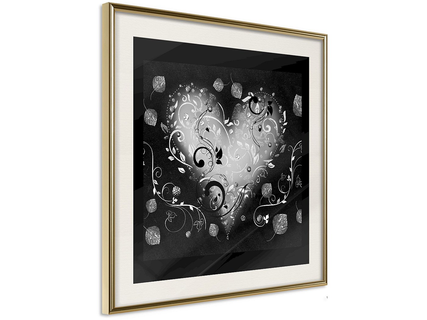 Tableau cadre Coeur orné - 30 x 30 cm