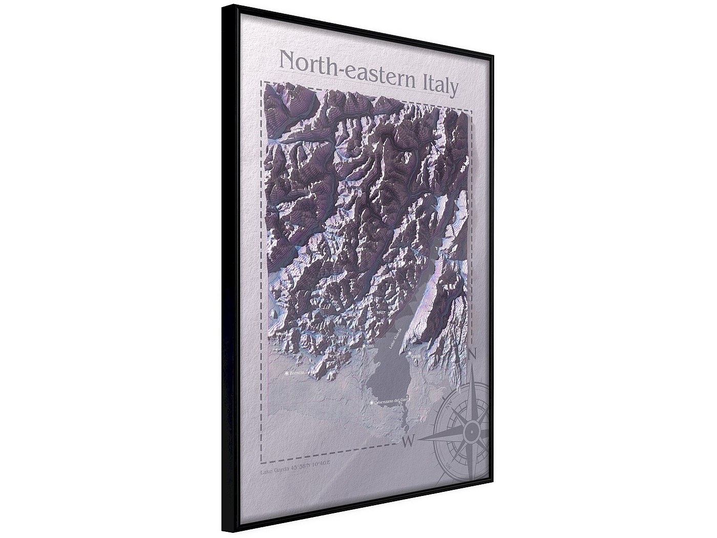 Tableau cadre Relief collectif Carte: Italie Nord-Est - 20 x 30 cm