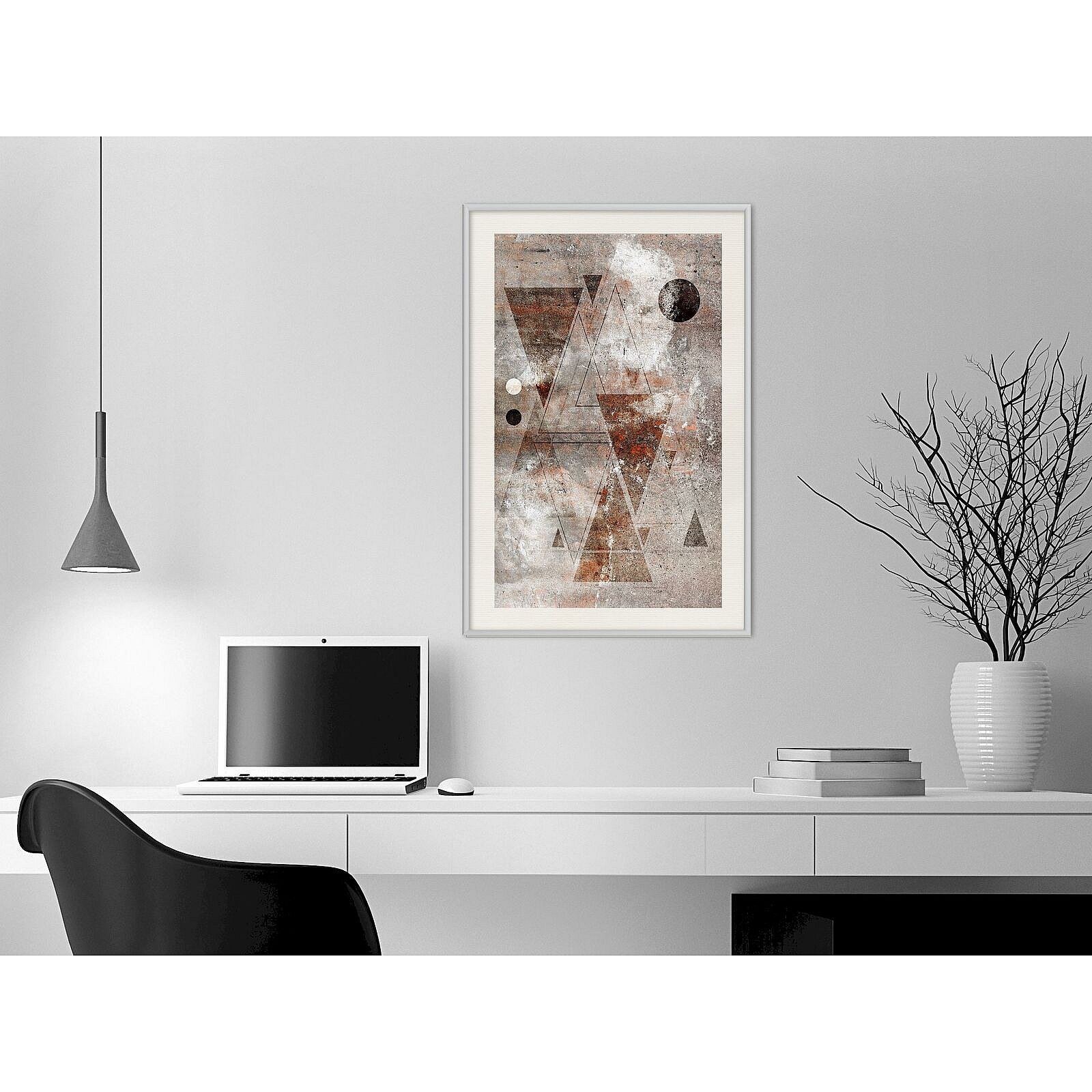 Tableau cadre Triangles construits en brique - 40 x 60 cm