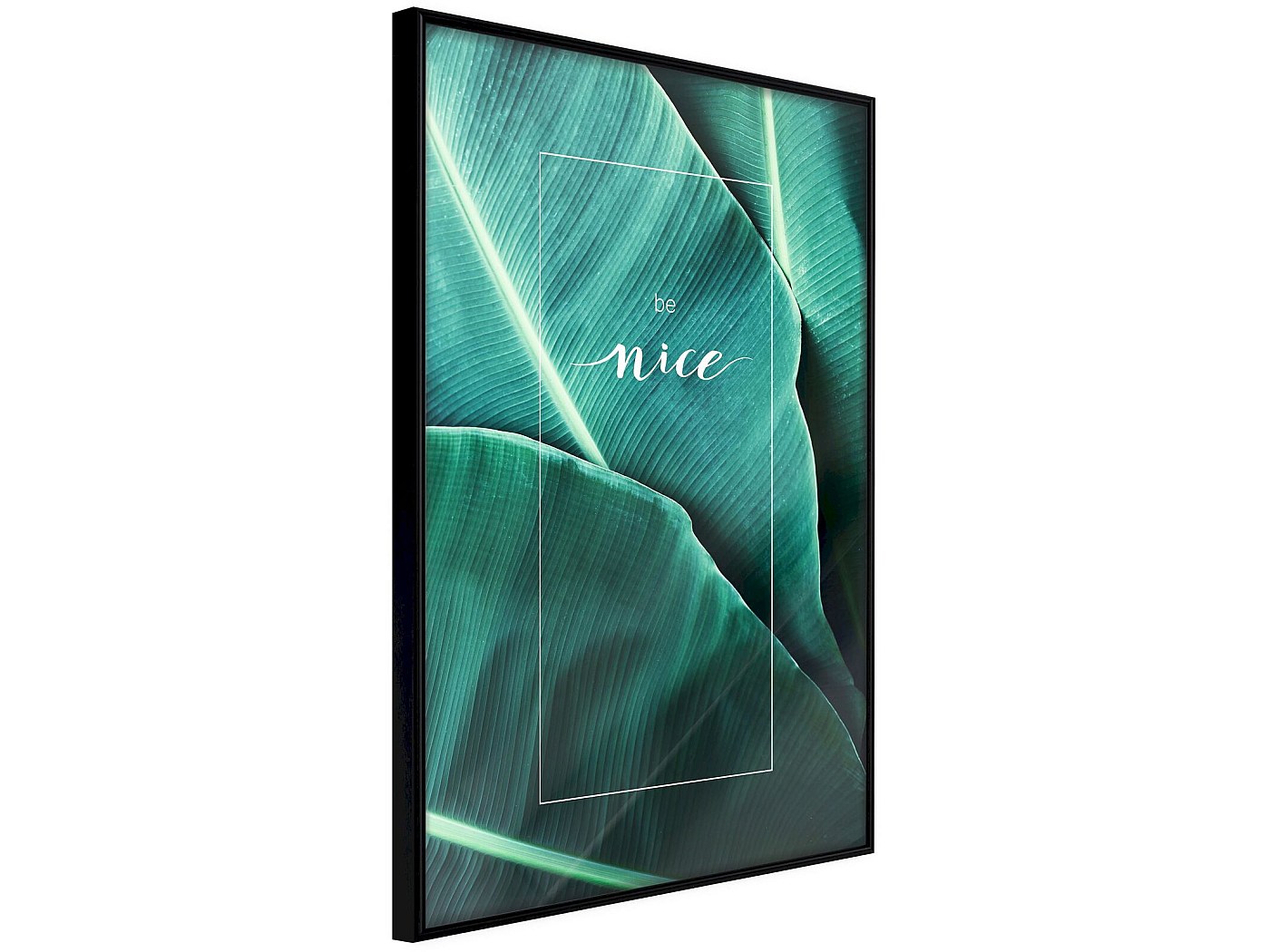 Tableau cadre Feuilles de banane avec un message - 20 x 30 cm