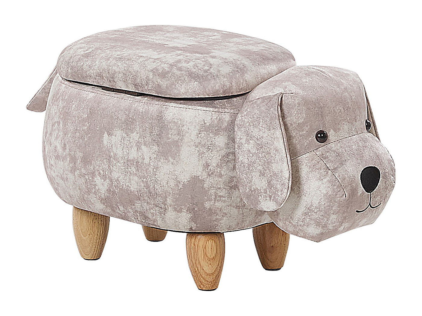 Pouf animaletto in velluto beige DOGGY