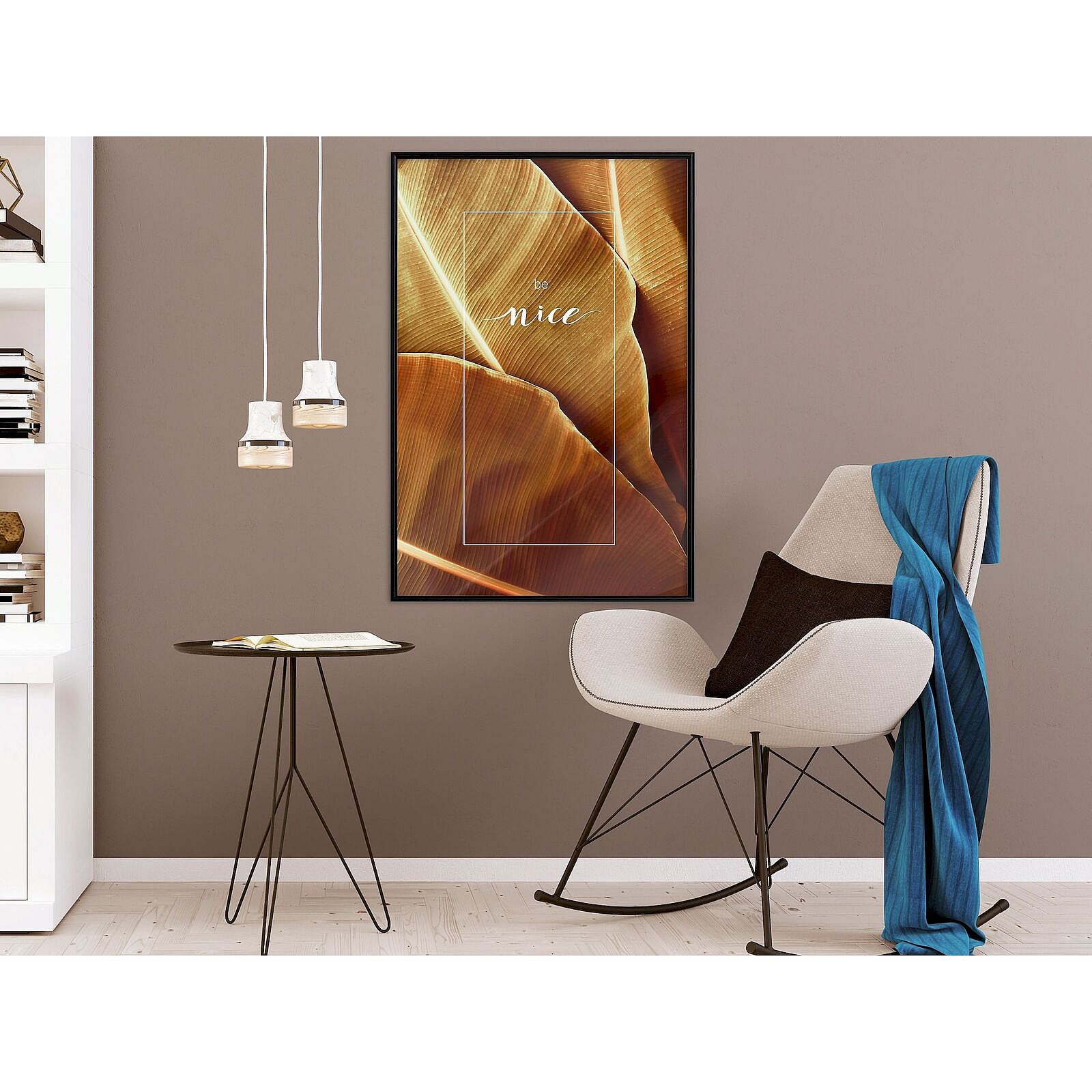 Tableau cadre Feuilles de banane avec un message - 40 x 60 cm