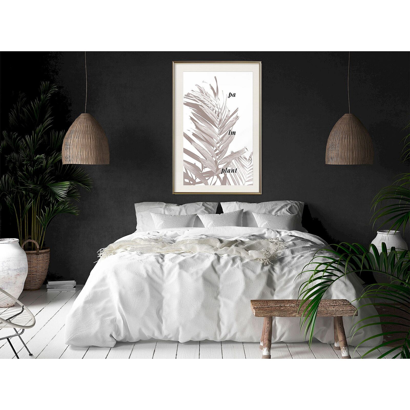 Tableau cadre Beige palmier - 20 x 30 cm