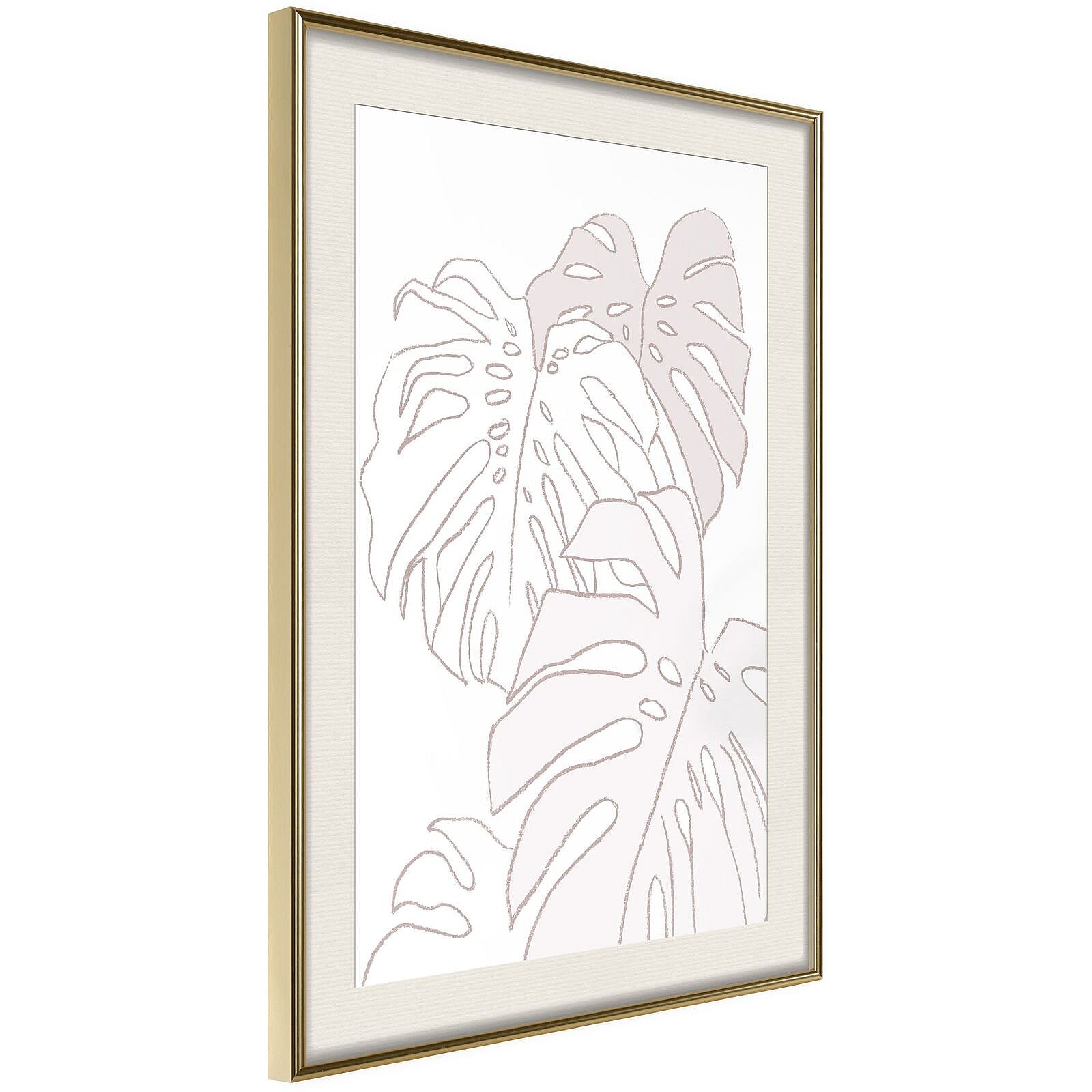 Tableau cadre Feuilles beige - 20 x 30 cm