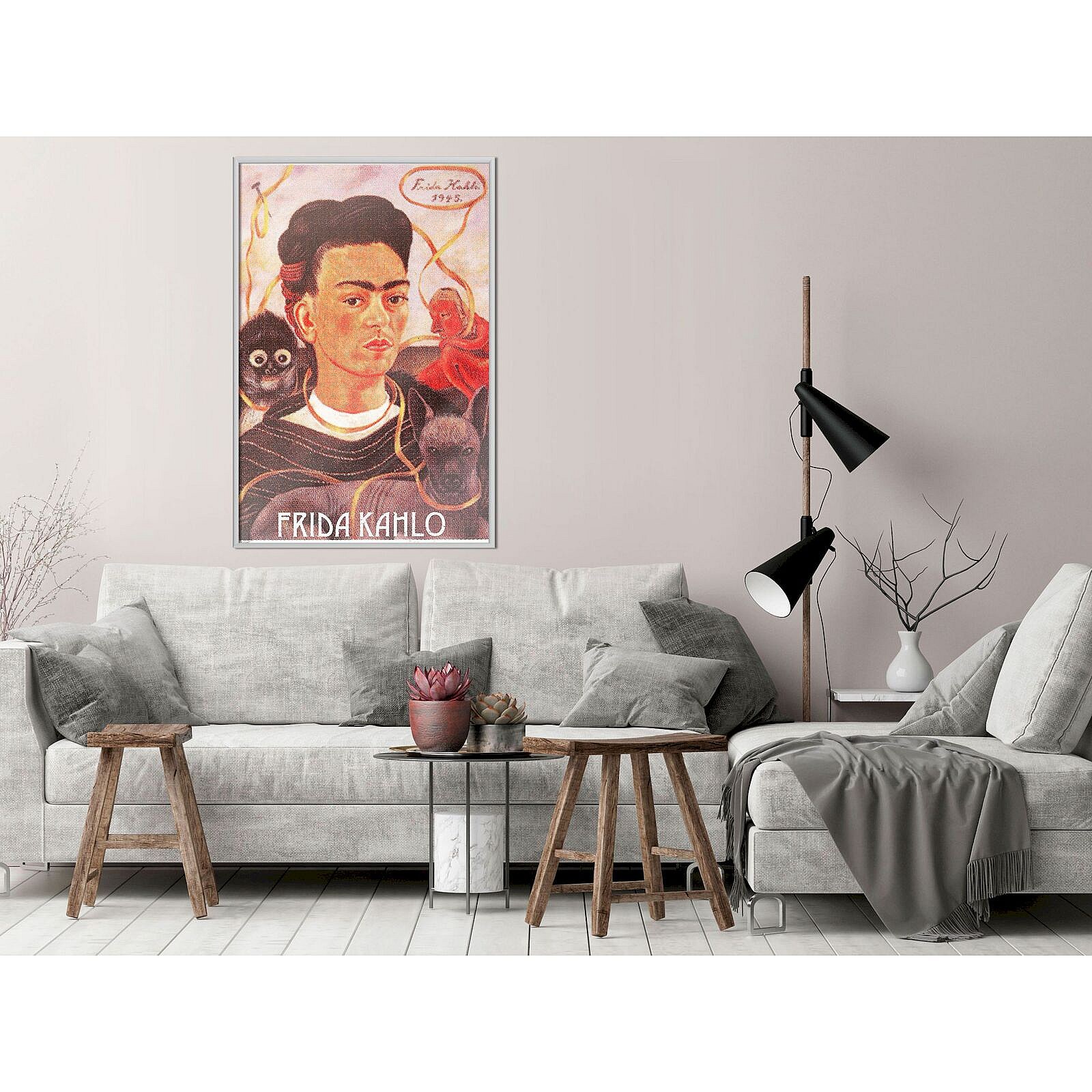 Tableau cadre Frida Kahlo autoportrait - 30 x 45 cm