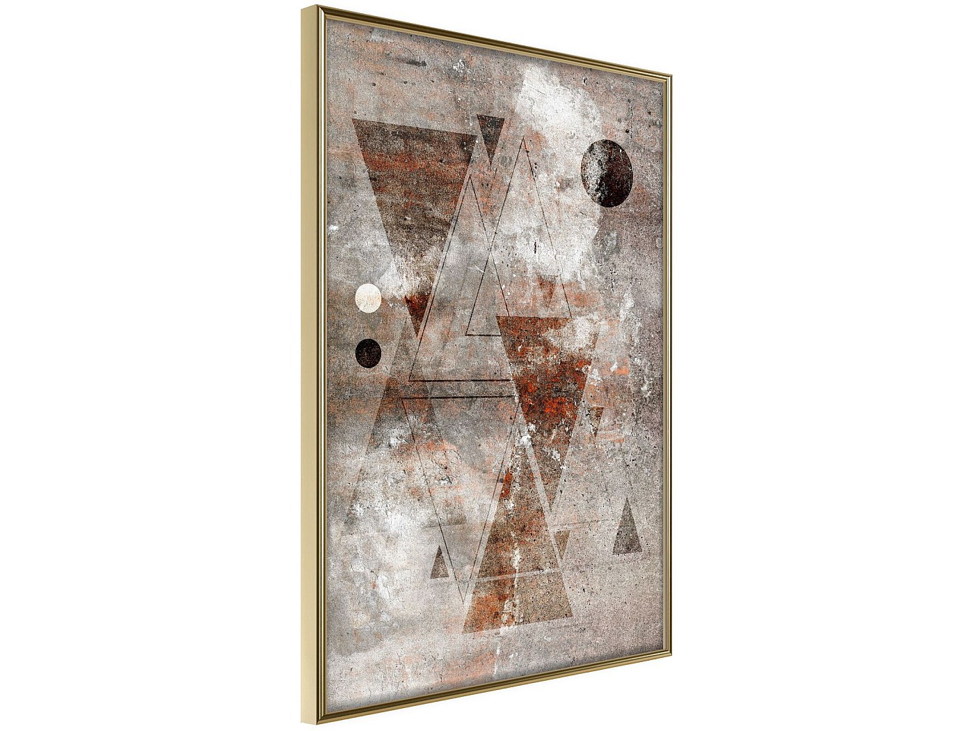 Tableau cadre Triangles construits en brique - 40 x 60 cm