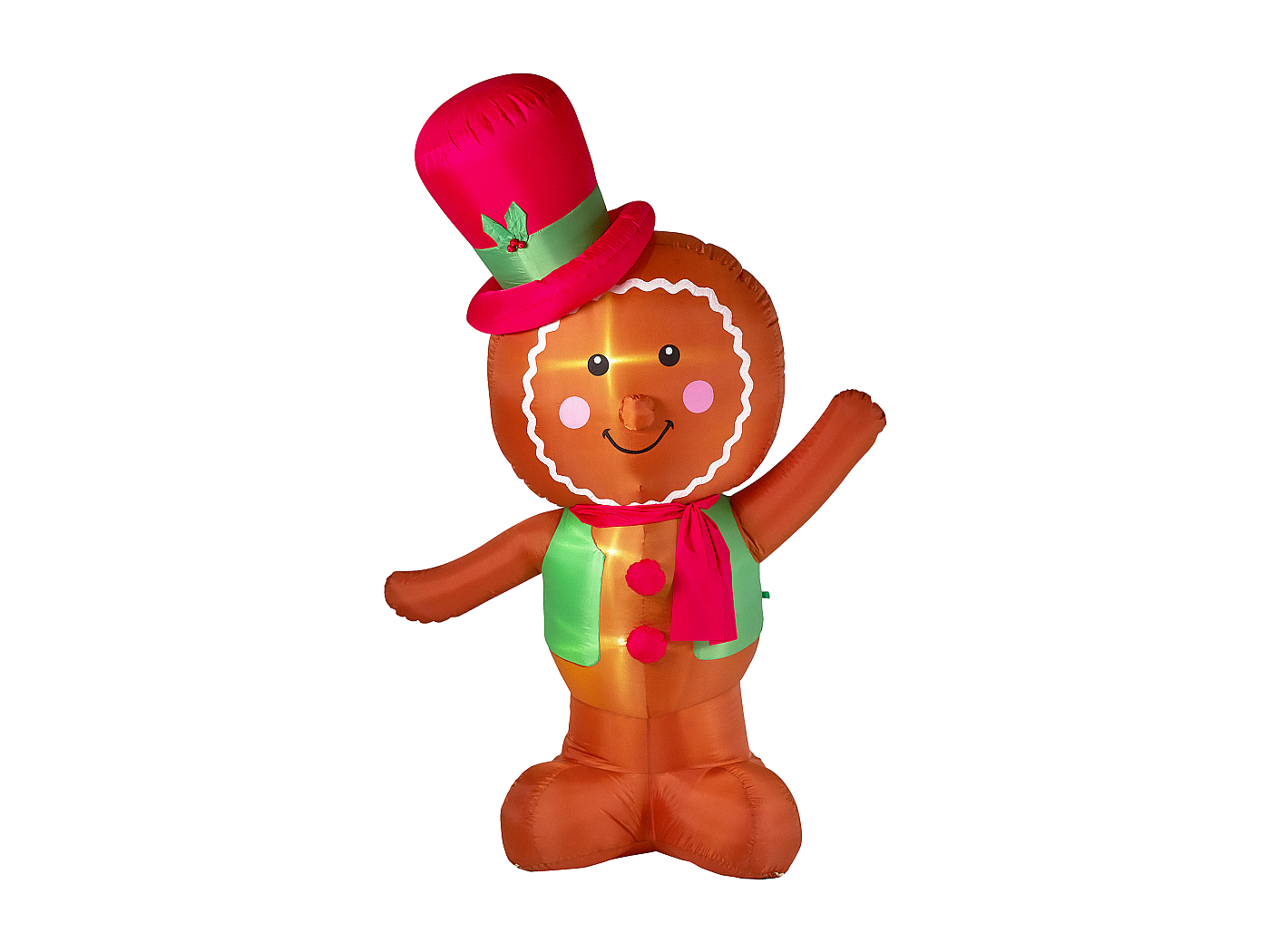 Boneco de Natal insuflável com LED 240 cm castanho SAVELA