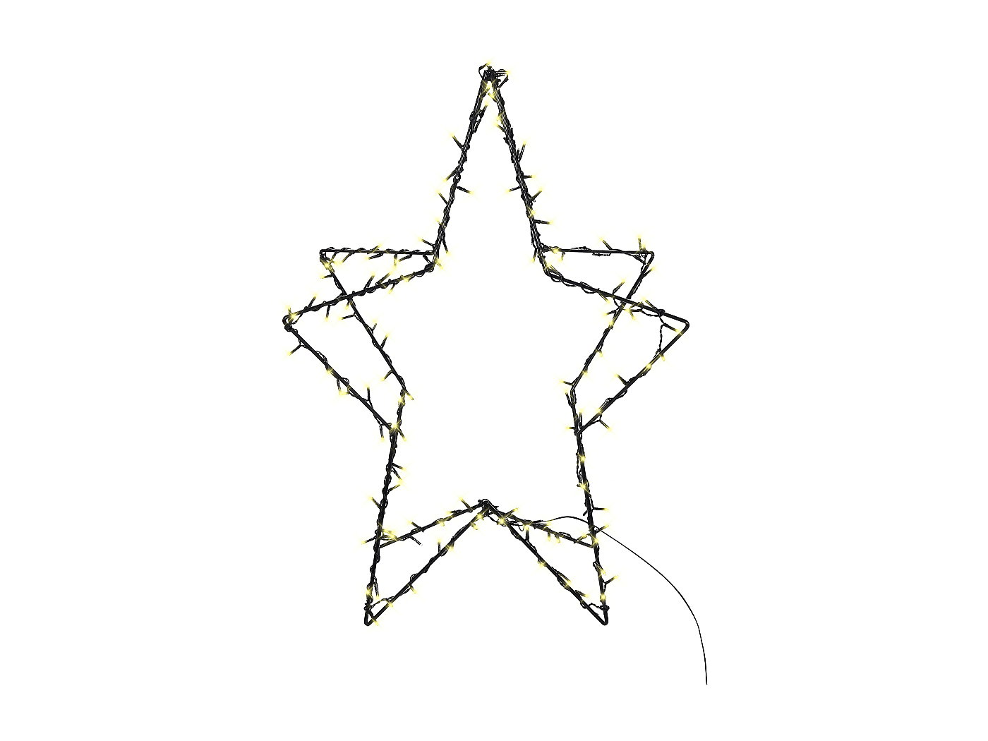 Decorazione da esterno stella con luci LED 80 cm nero KERSILO