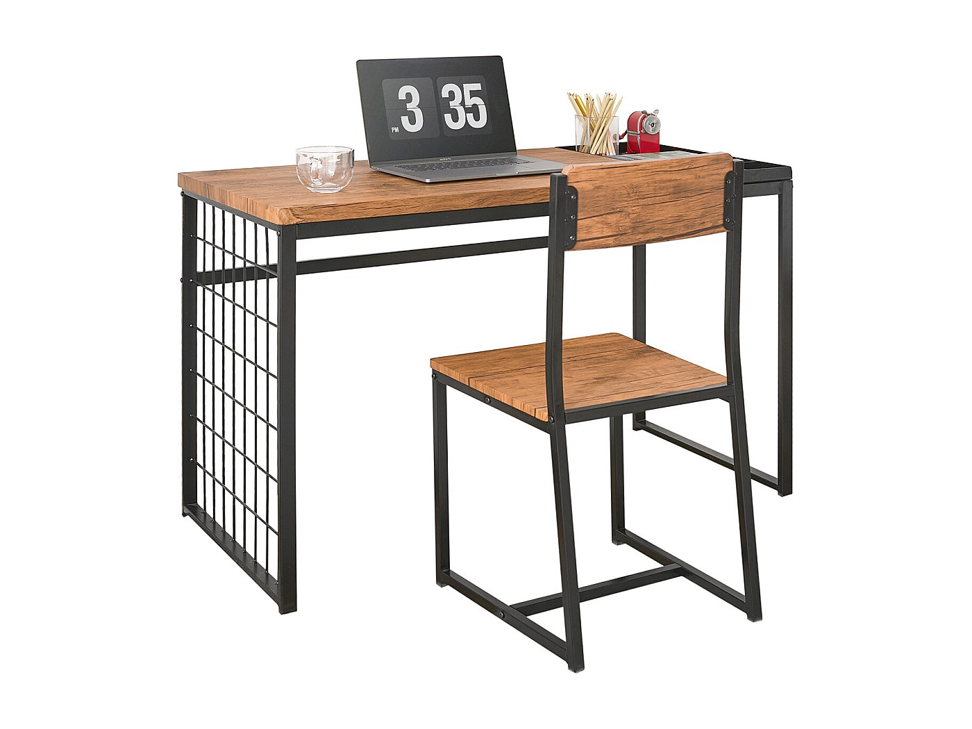 SoBuy FWT60-N Set van 1 bureau + 1 stoel Bureau- en stoelenset ...