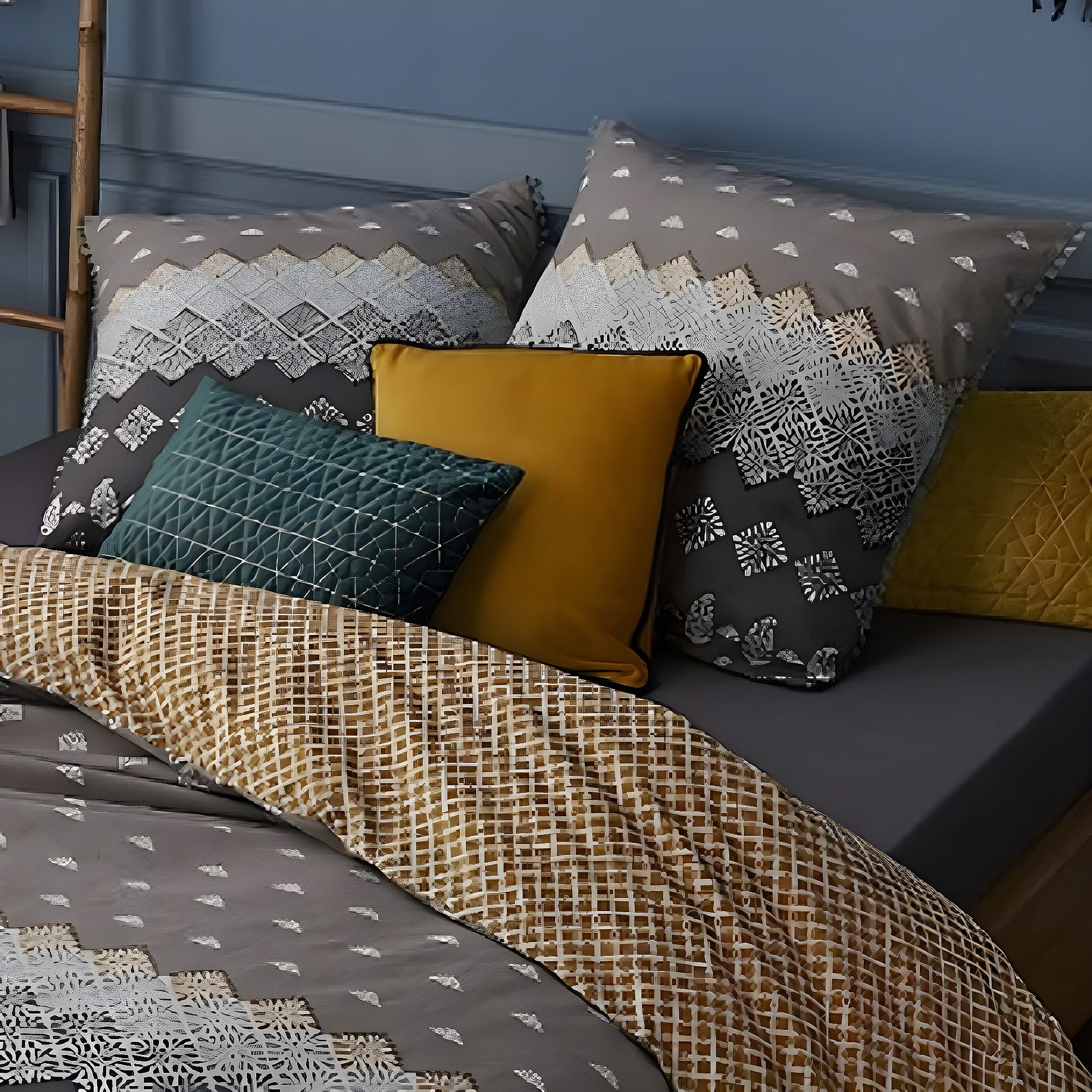 Parure de lit marron 200x200cm