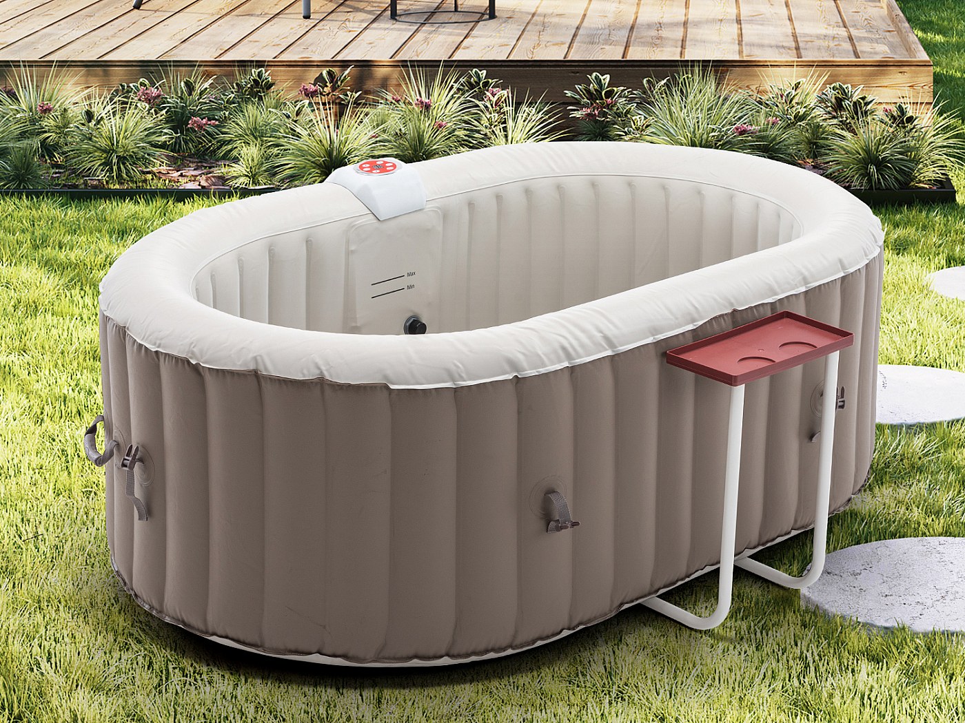 Spa insuflável oval 2 lugares C190 x L120 x A65 cm, 90 jatos de ar ...