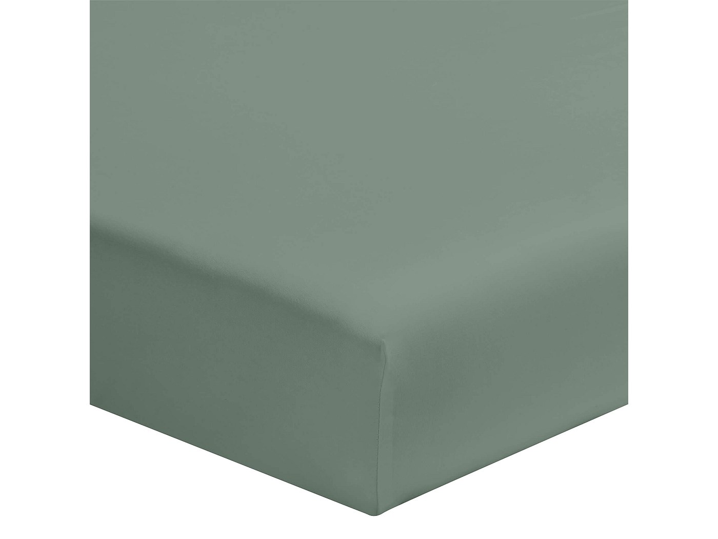 Drap housse vert de gris 100% coton bonnet 30 cm 200x200 cm