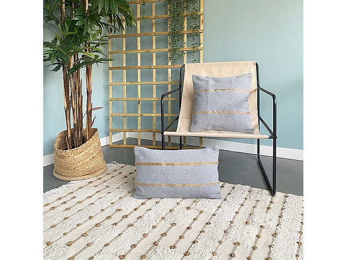 Housse de Coussin en Coton et Jute Tasunka 30x50 30x50 Gris