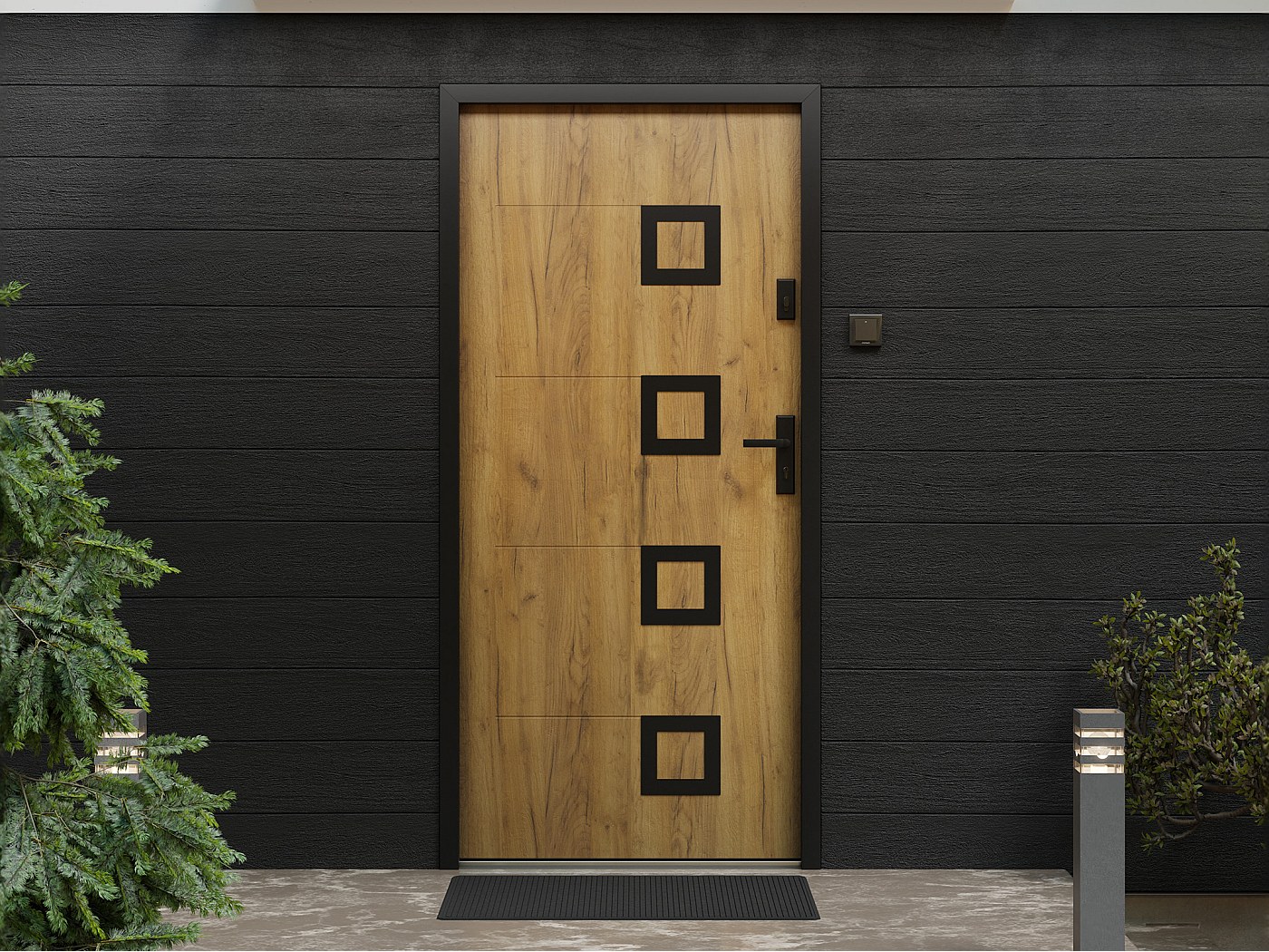 Eingangstür mit Türanschlag links - 207 x 100 cm - Edelstahl ...