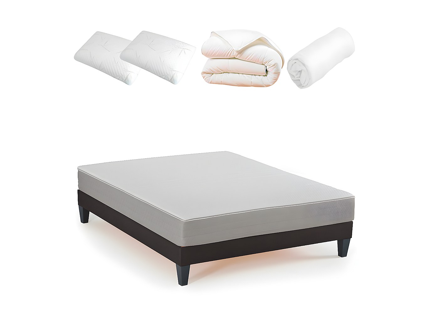 BELLECOUR LITERIE | Pack Prêt à dormir INSPIRATION 160x200 cm | Matelas ...