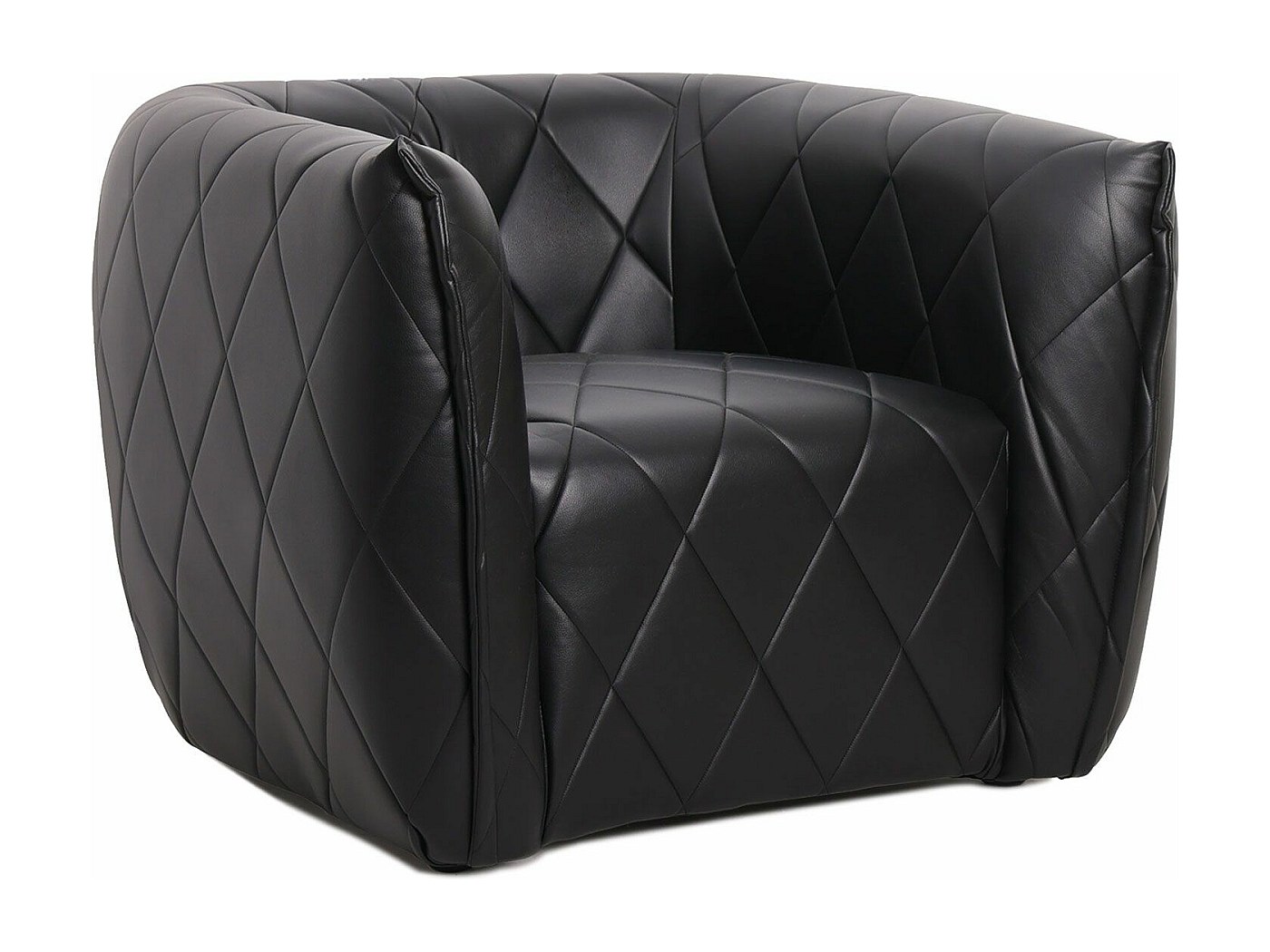 Fauteuil moderne revêtement matelassé Losania Simili Noir