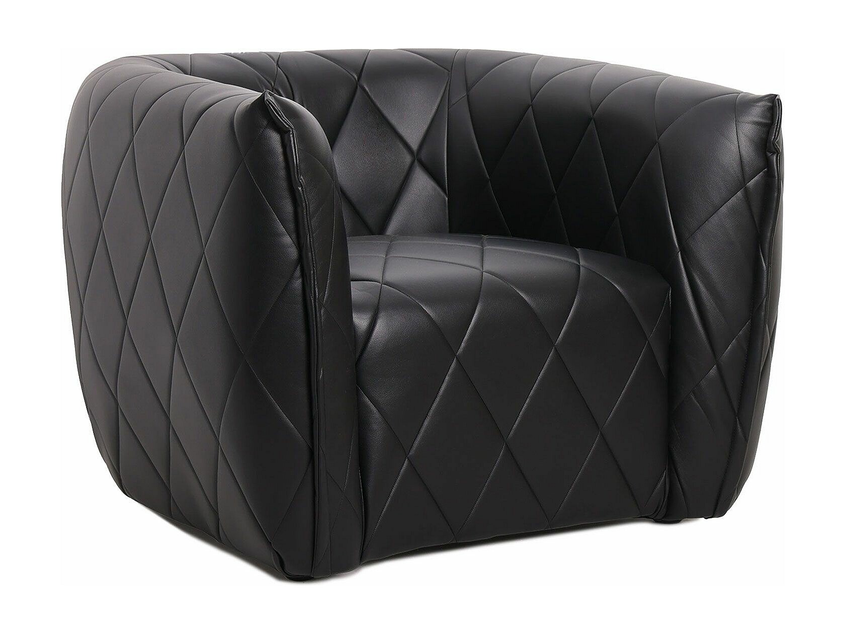 Fauteuil moderne revêtement matelassé Losania Simili Noir