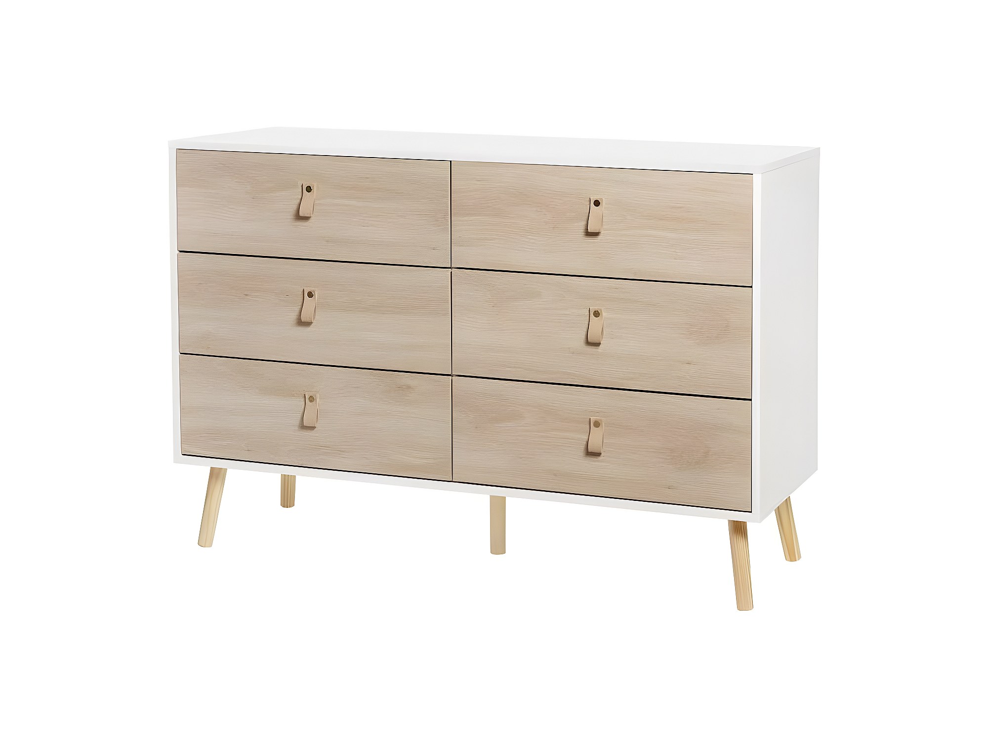 Commode 6 tiroirs - Pieds en bois - KENT