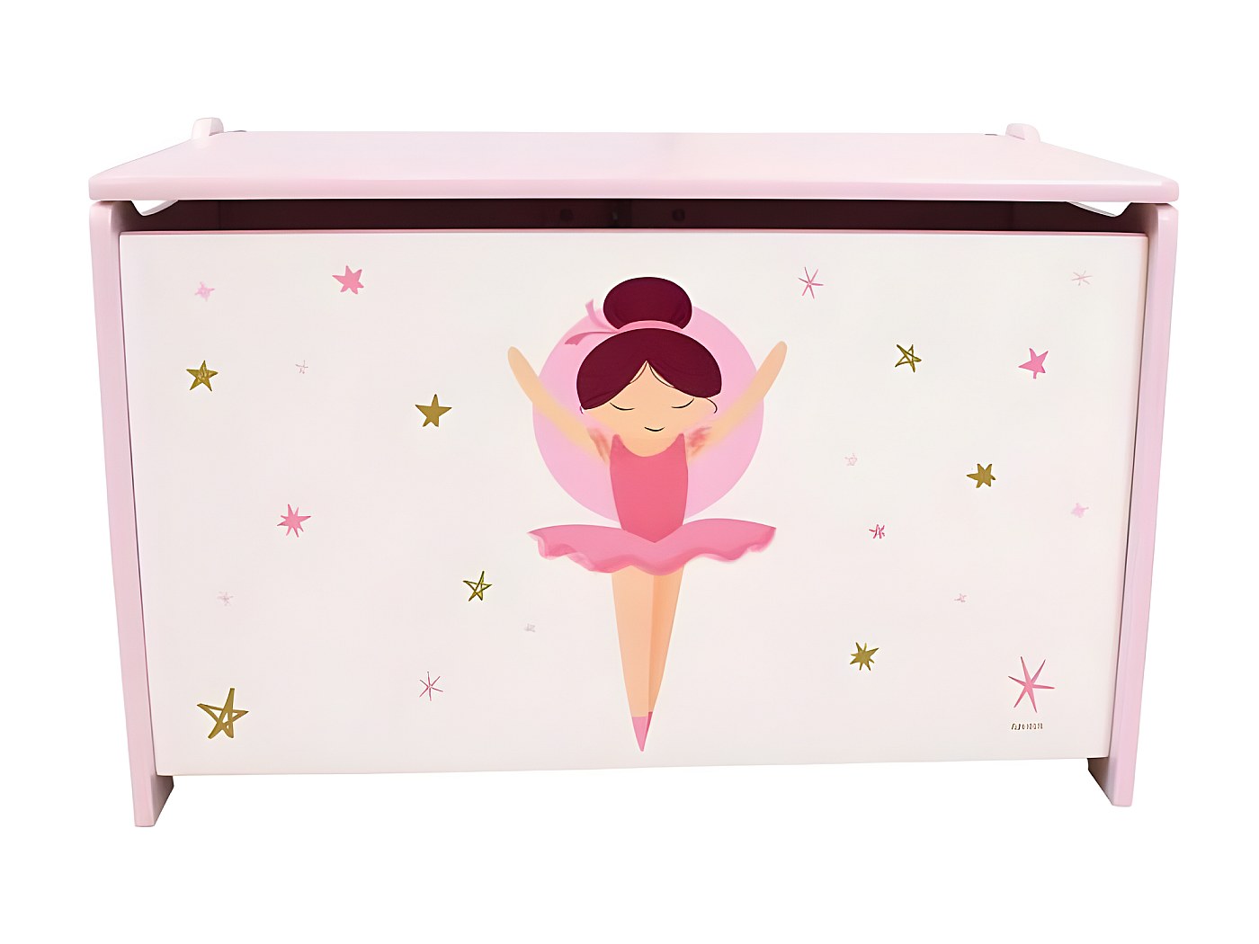Coffret a jouets en bois - Danseuse Ballerine - - H.40 x L.58 x P.36 cm