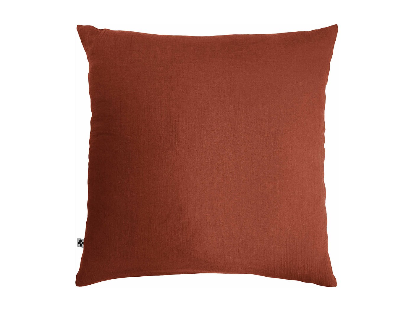 Taie d'oreiller double gaze de coton orange terracotta 60x60 cm
