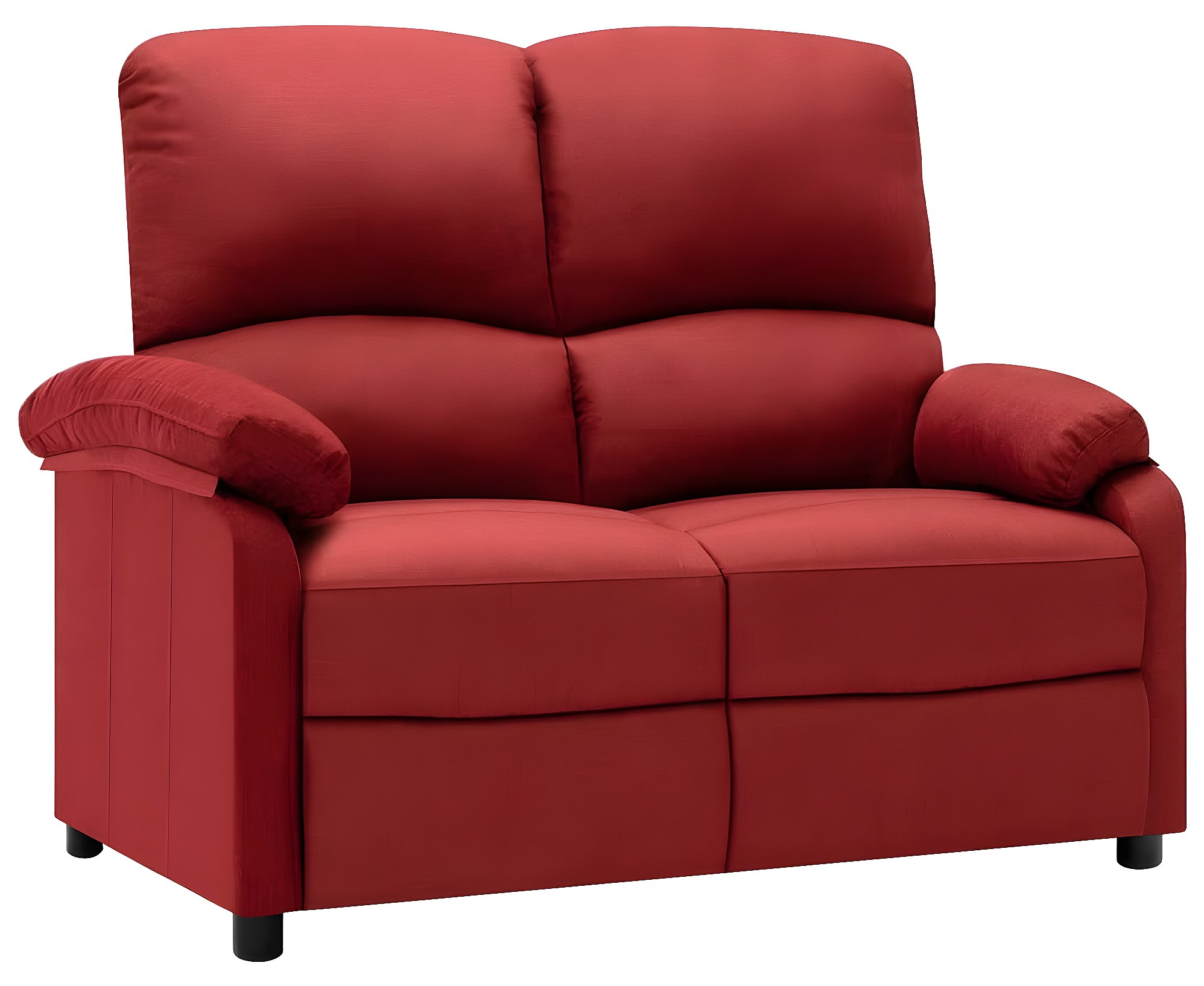 Canapé inclinable à 2 places Rouge bordeaux Tissu