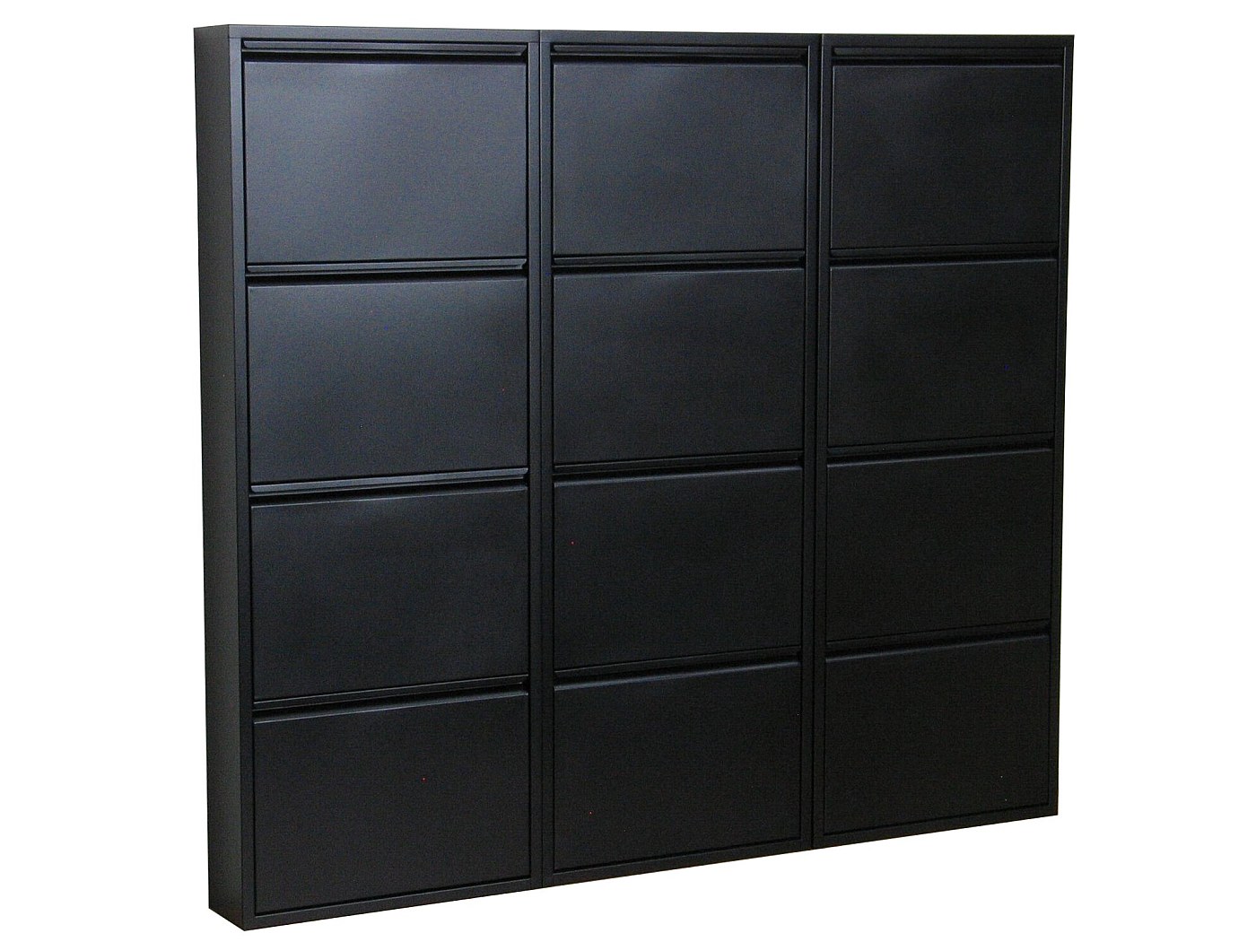 Pisa Armoire à chaussures avec 12 casiers/portes en métal noir. Livrée ...