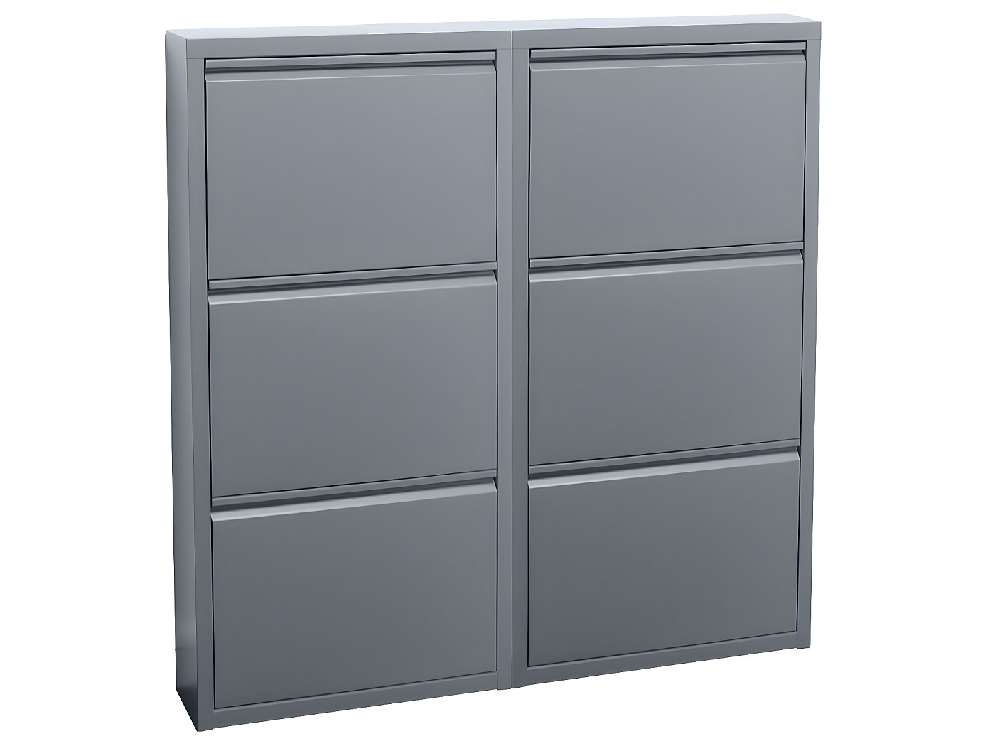 Pisa Armoire à chaussures à 6 rabats/portes en métal, gris. Livré ...