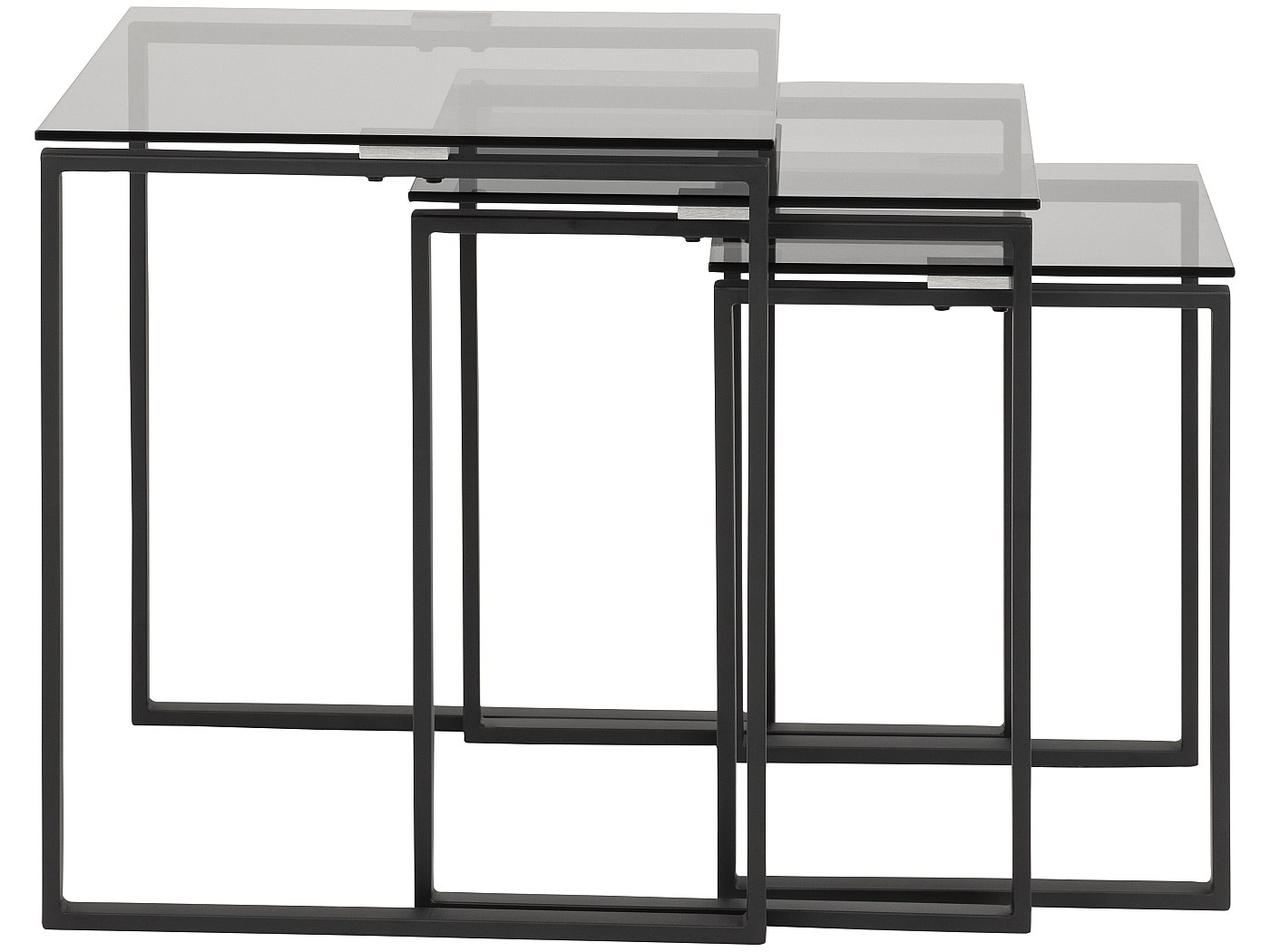 Kamma salontafel bijzettafels set met 3 stk grijs.